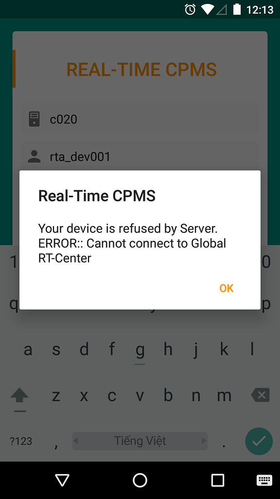 Register device, cannot connect to Global RT-Center - FAQ - rtHELP